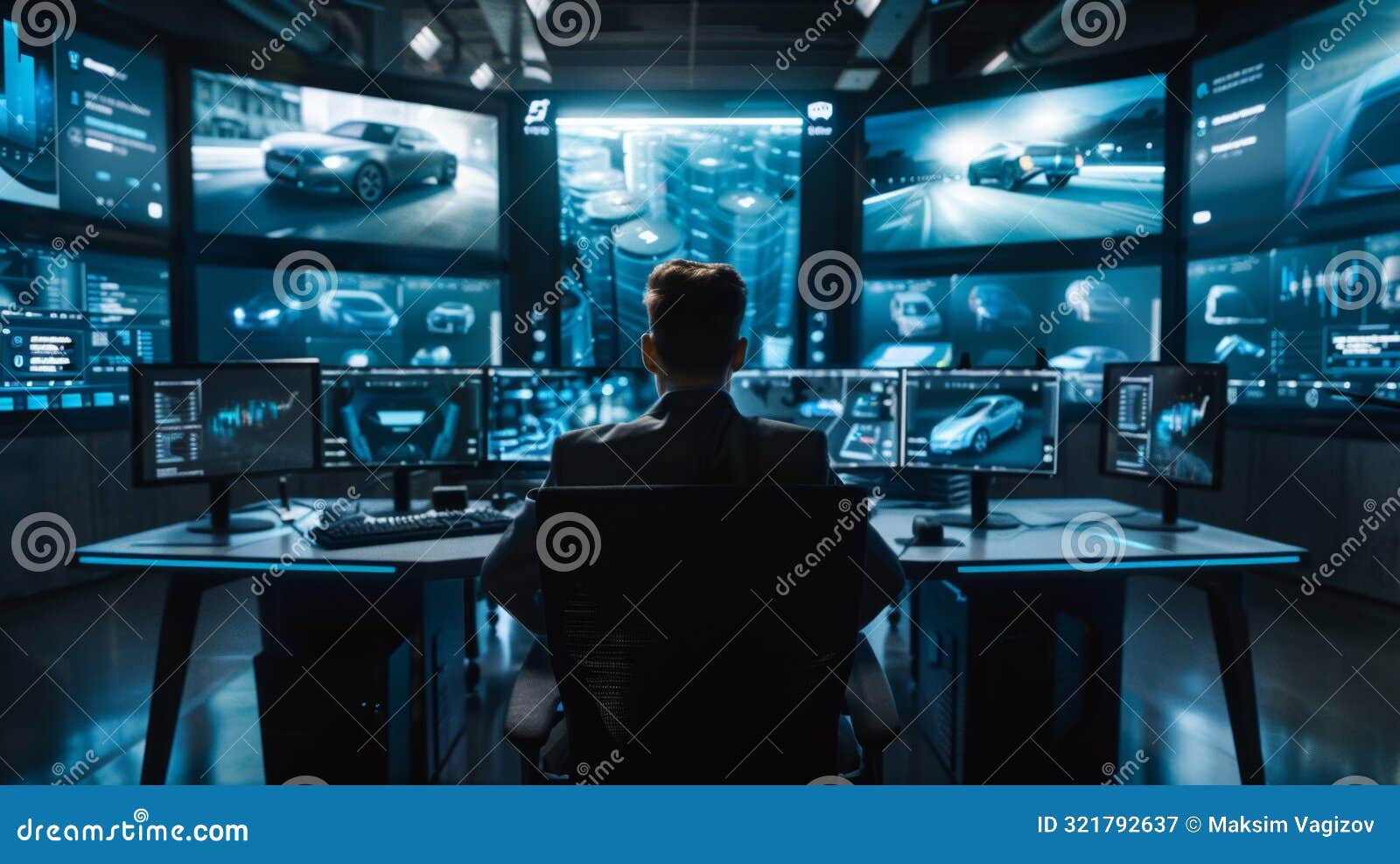 Automotive Technology Control Center, Generative AI Stock Image - Image ...