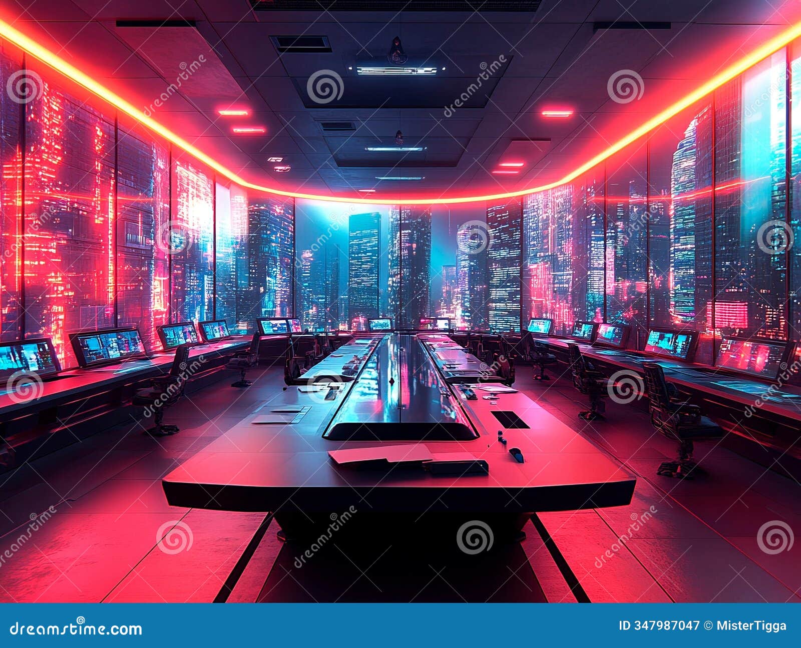 The Image Depicts a High-tech Gaming Immersive Space with Numerous ...