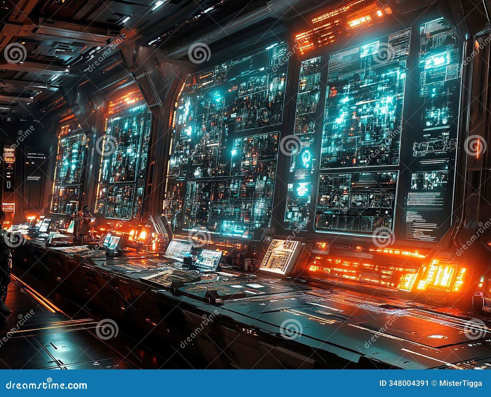 Image Depicts A High-tech Space Station Spaceship Bridge Interior ...