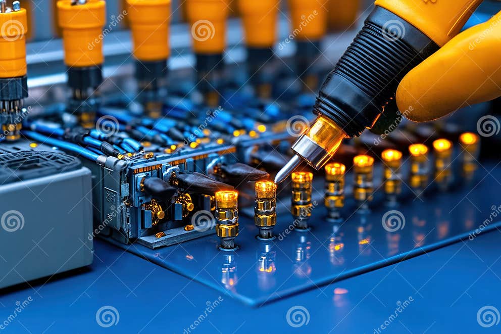 Industrial Electrician at Work: Managing Complex Electrical Panel with ...