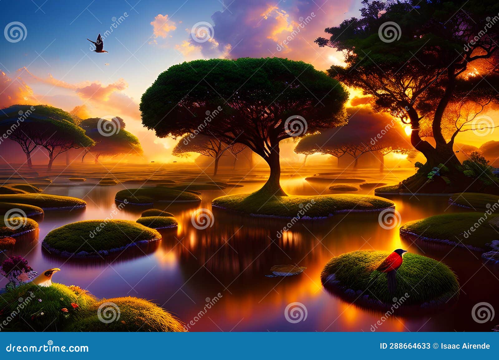 Image Depicts a Landscape Where a Variety of Natural Elements Coexist ...