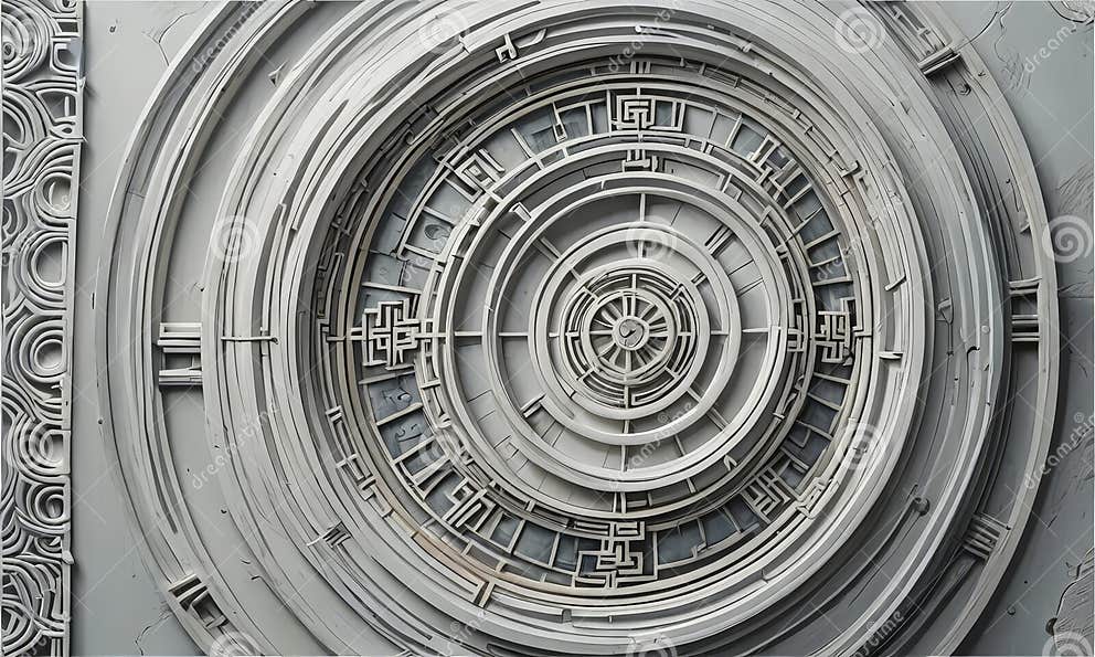 Close-up View Metallic Surface with Complex, Circular Pattern ...