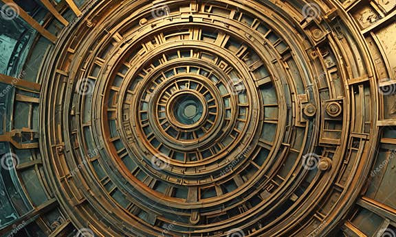 Complex, Circular Metallic Structure with Intricate Patterns and ...