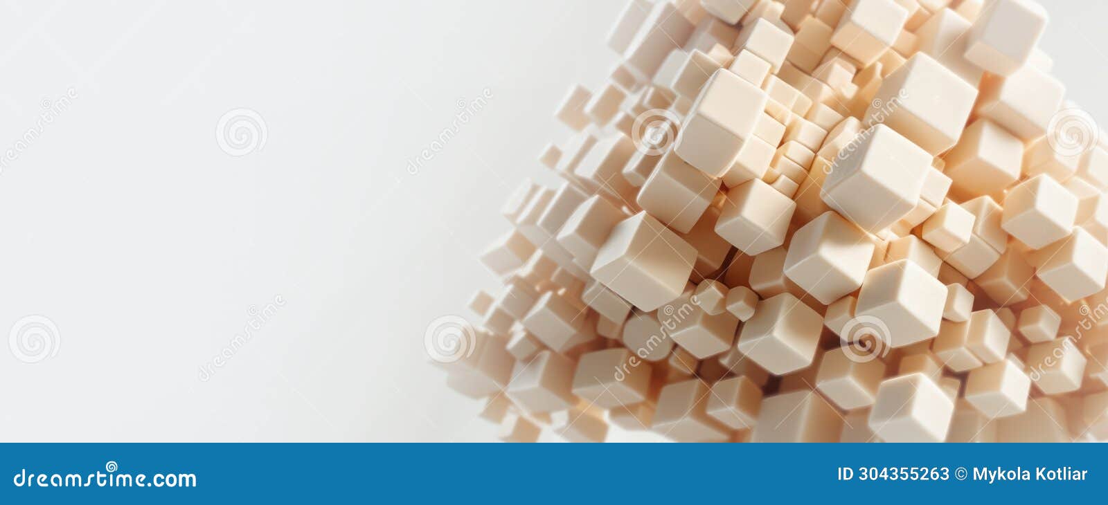 Complex Structure of White and Beige Cubes Stock Image - Image of ...