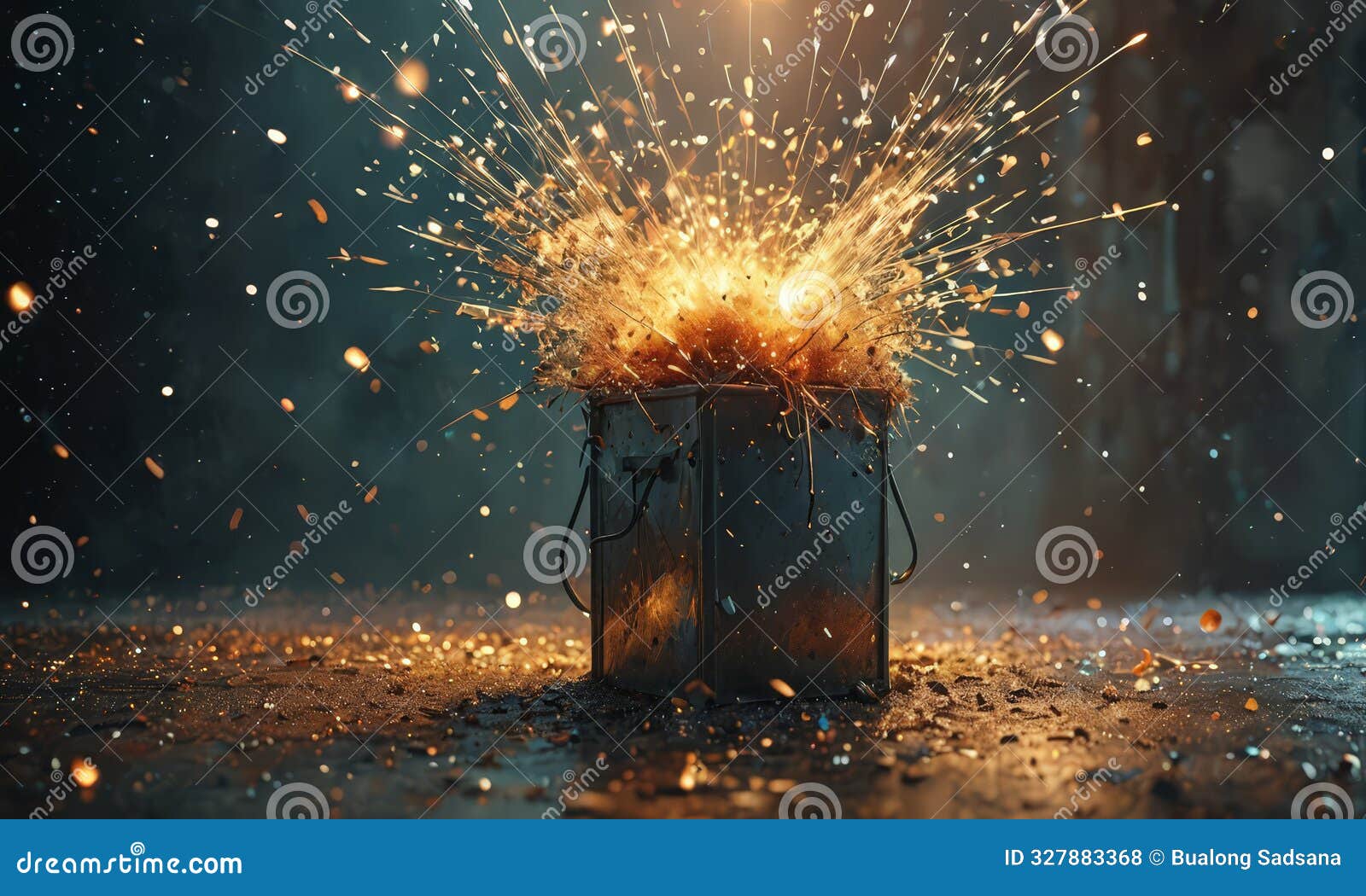 Metal Container with Flame Emerges from Hole in the Center, Surrounded ...