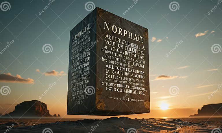 Towering, Rectangular Stone Structure with Textured Surface Stands in ...