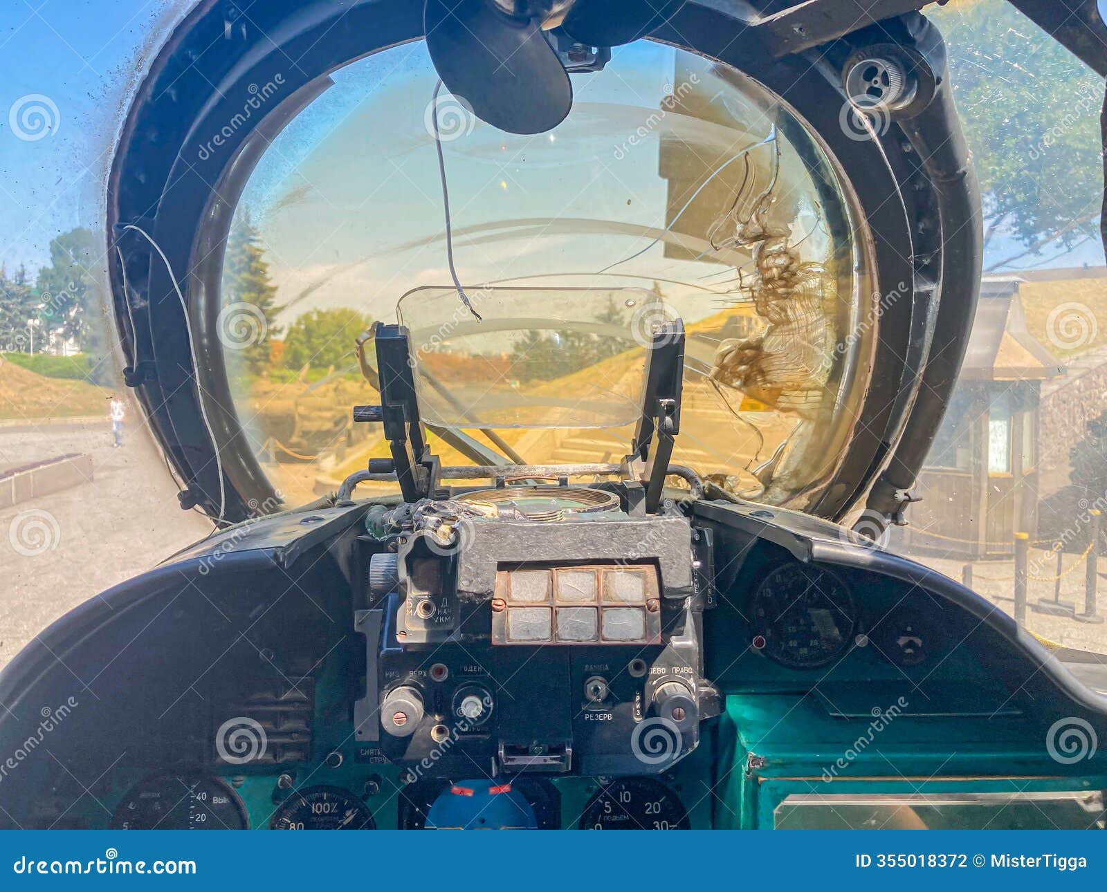 Image Depicts a Light Aircraft Cockpit from Pilots View, with Clear Sky ...