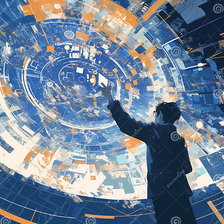 Data-Driven Insights: a Man Exploring a Visual Representation of Data ...