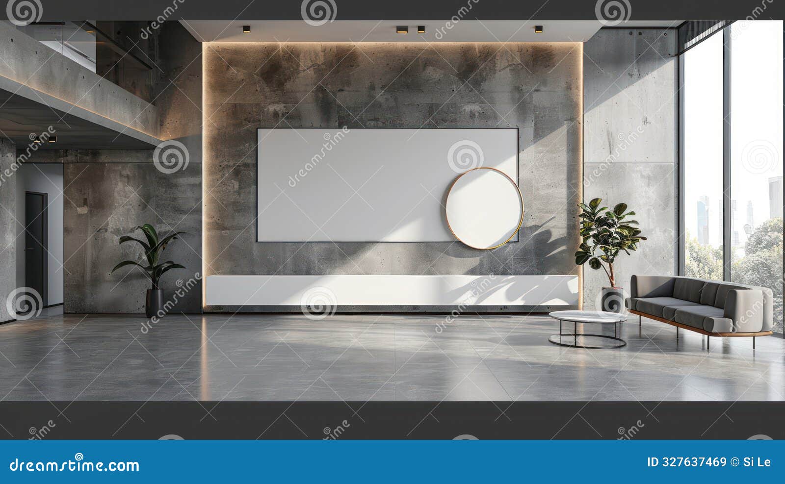 Modern Corporate Identity Display with Blank Logo Frame Mockup in ...