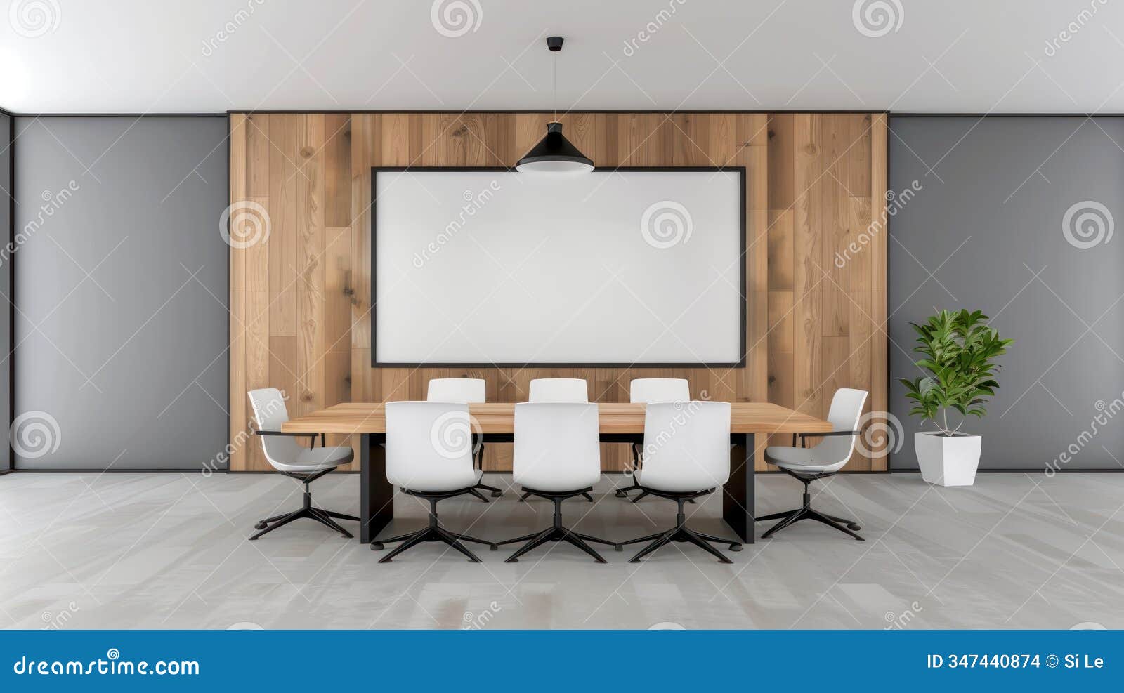 Modern Office Space with Board and Projection Screen by Panoramic ...