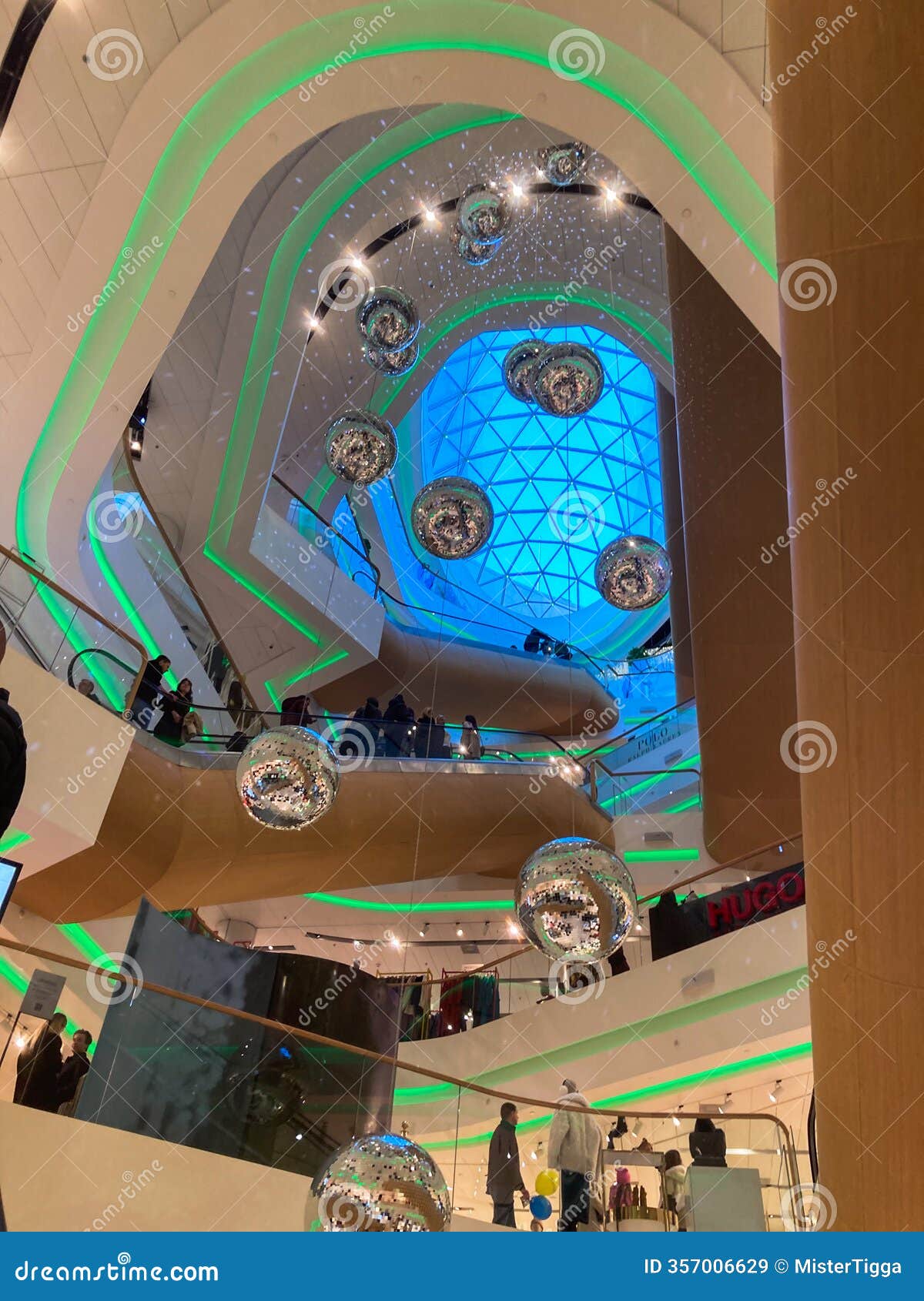 Image Depicts a Modern, Open-space Atrium with High Ceilings and ...
