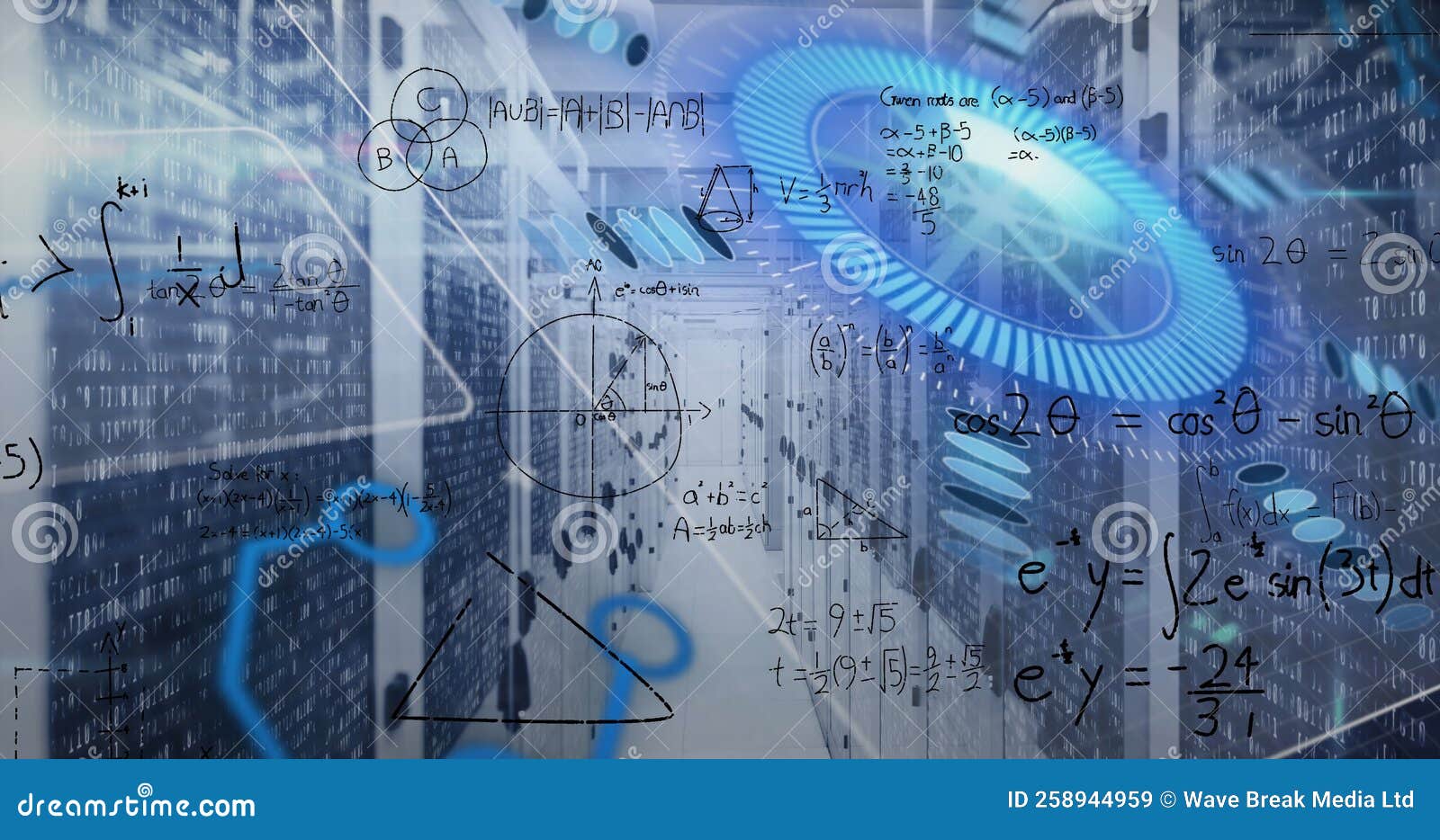 Image Depicts A Blue Neon Workspace With State-of-the-art Facilities In ...