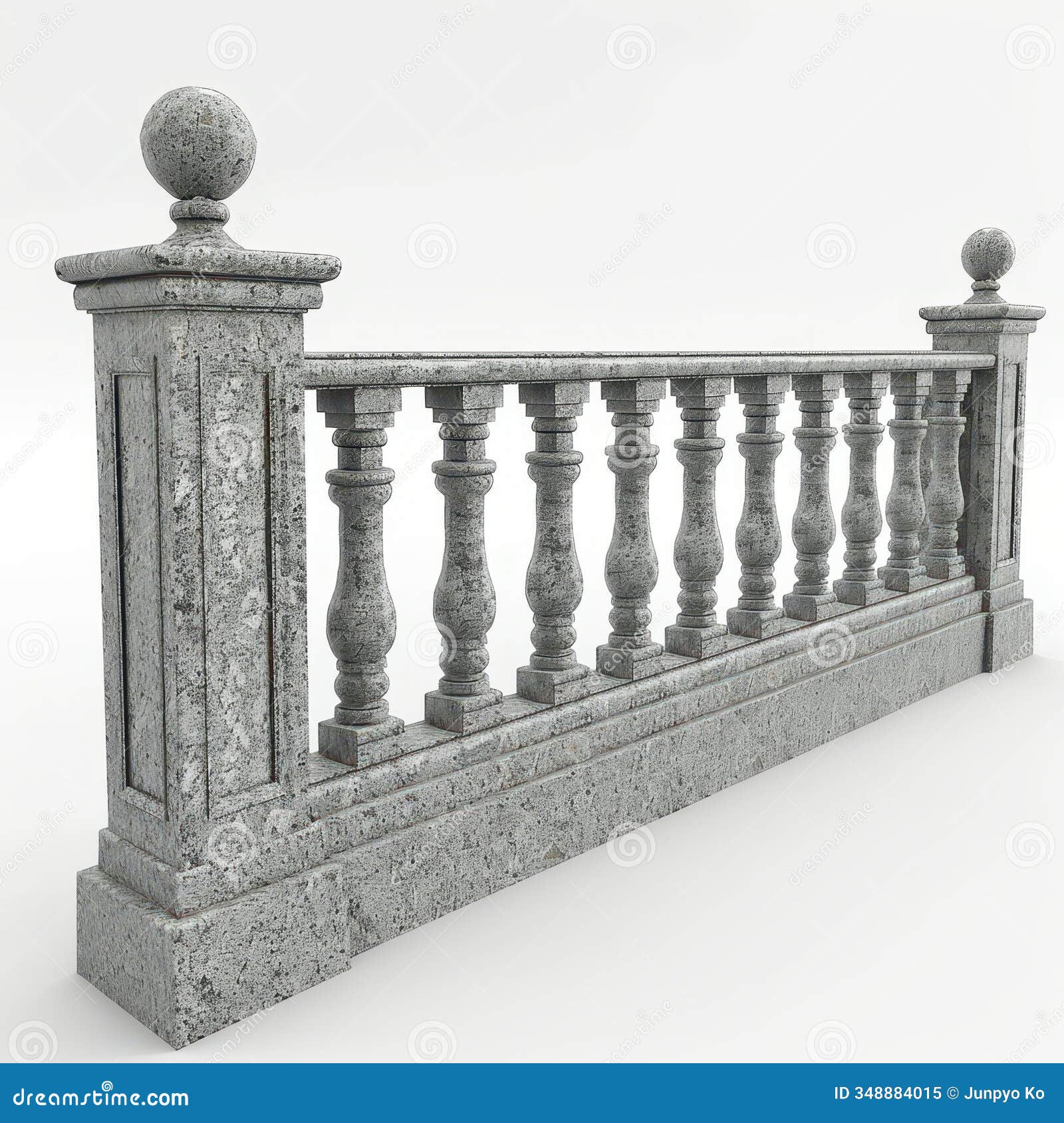 Stone Railing Isolated On White Background Stock Photography ...