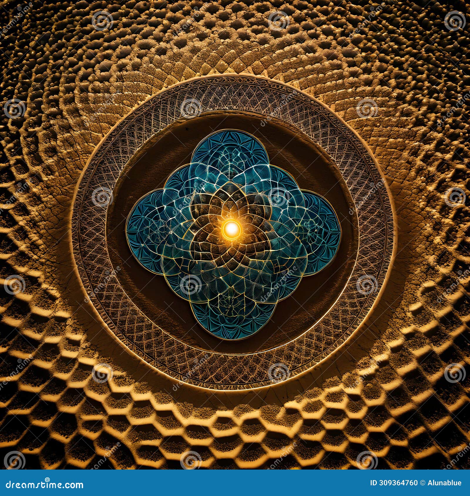 An Ornate Concentric Design Featuring the Flower of Life. Stock Photo ...