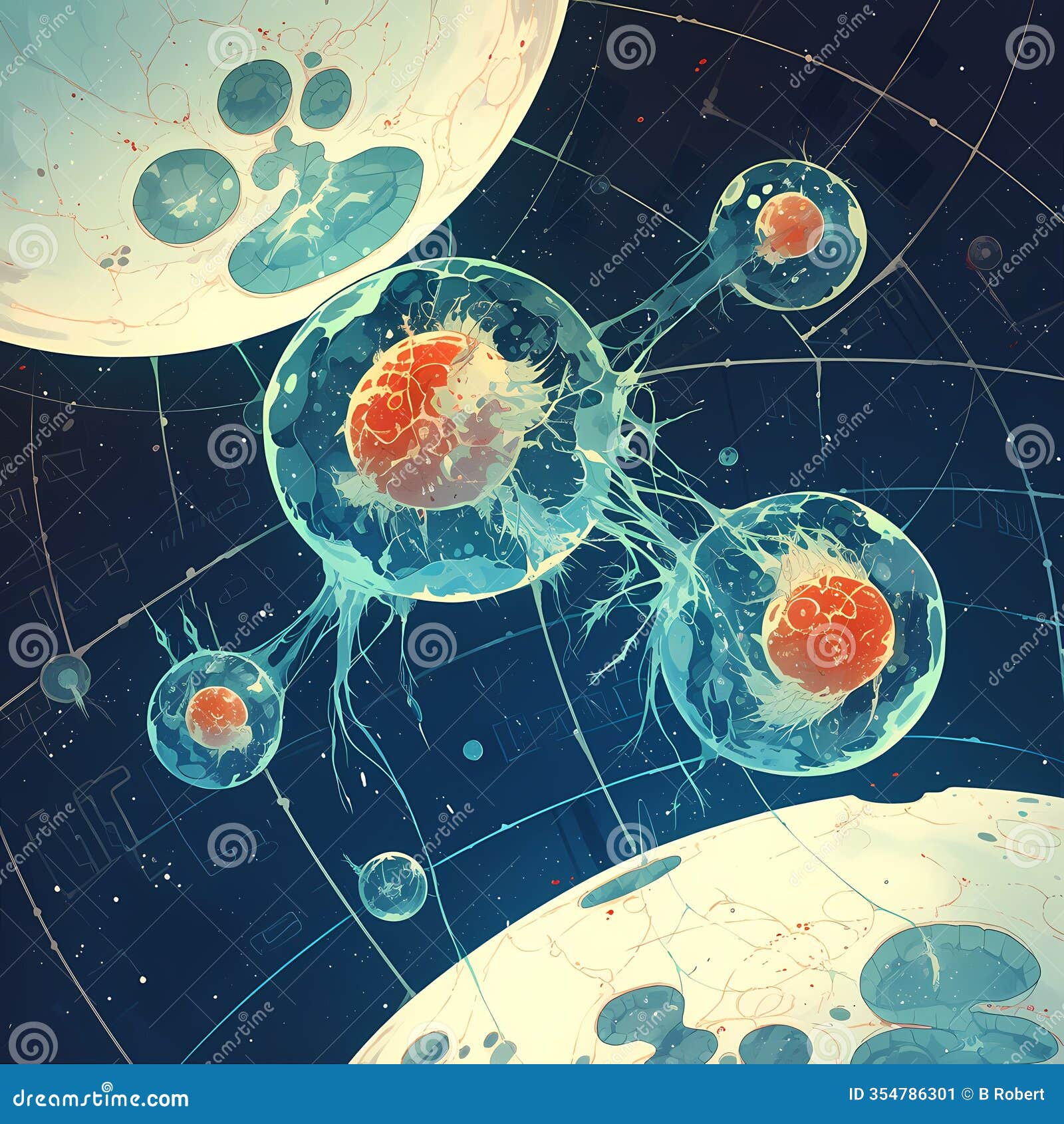 Cellular Division: Euglenoid Binary Fission Stock Illustration ...