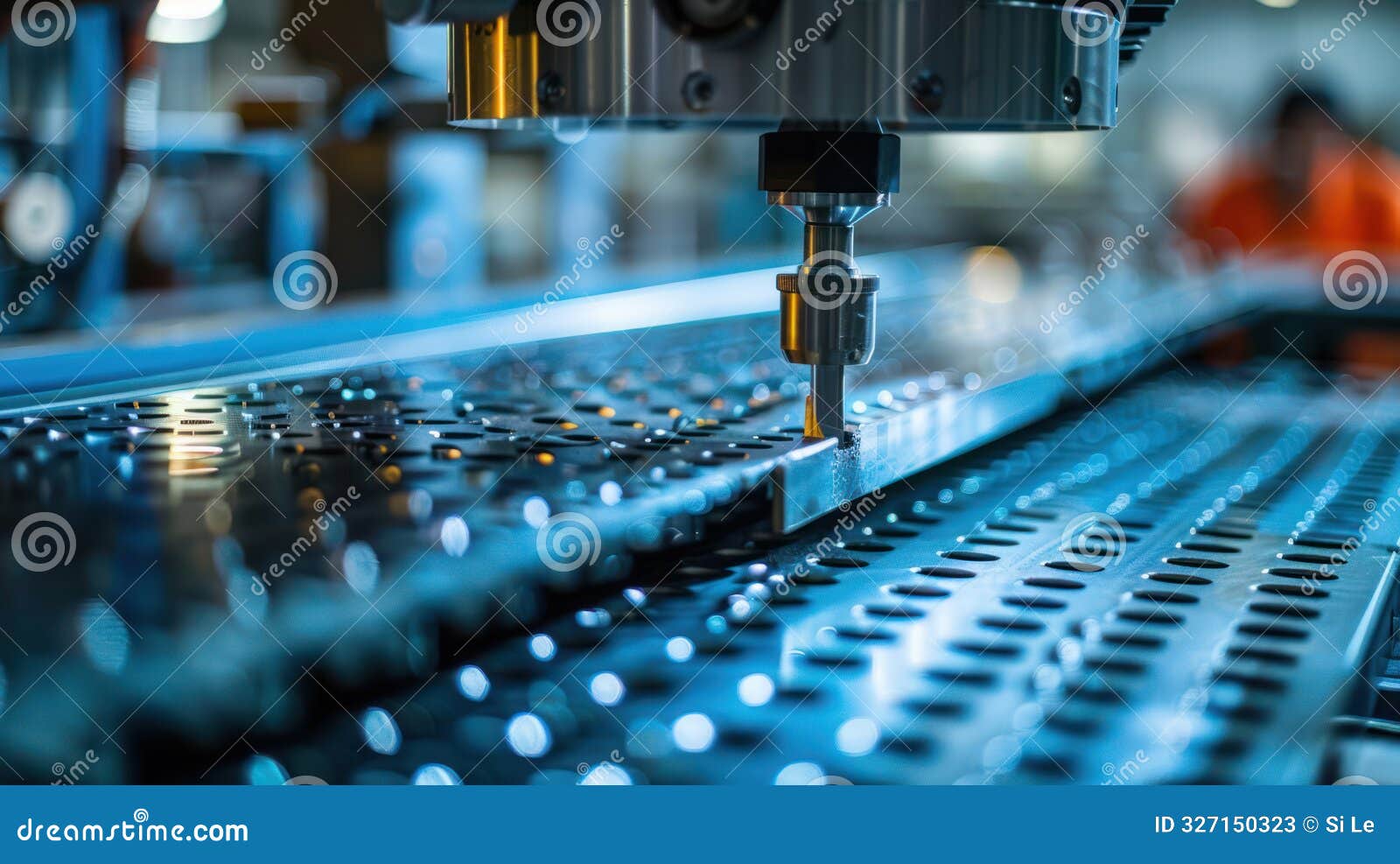 Punching Machine in Action: Creating Uniform Metal Patterns Stock ...