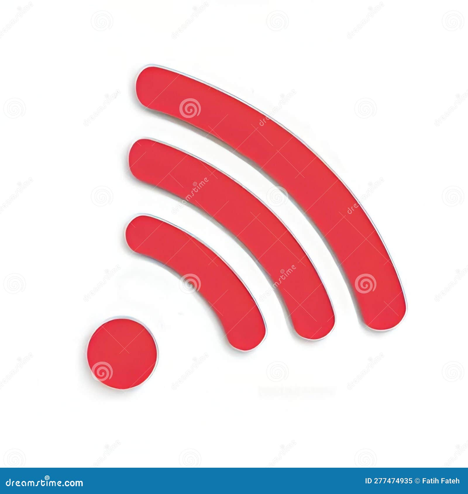 The Red Wireless Icon Symbol on a White Background Stock Illustration ...