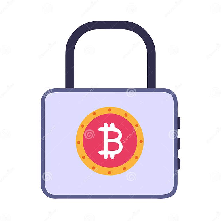 Bitcoin Security Lock Cryptocurrency Vector for Digital Financial ...