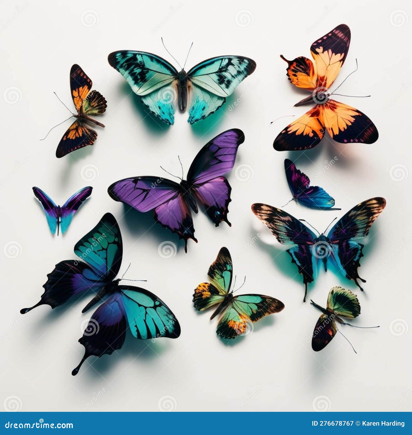 Butterflies on White Minimalist Background Stock Illustration ...