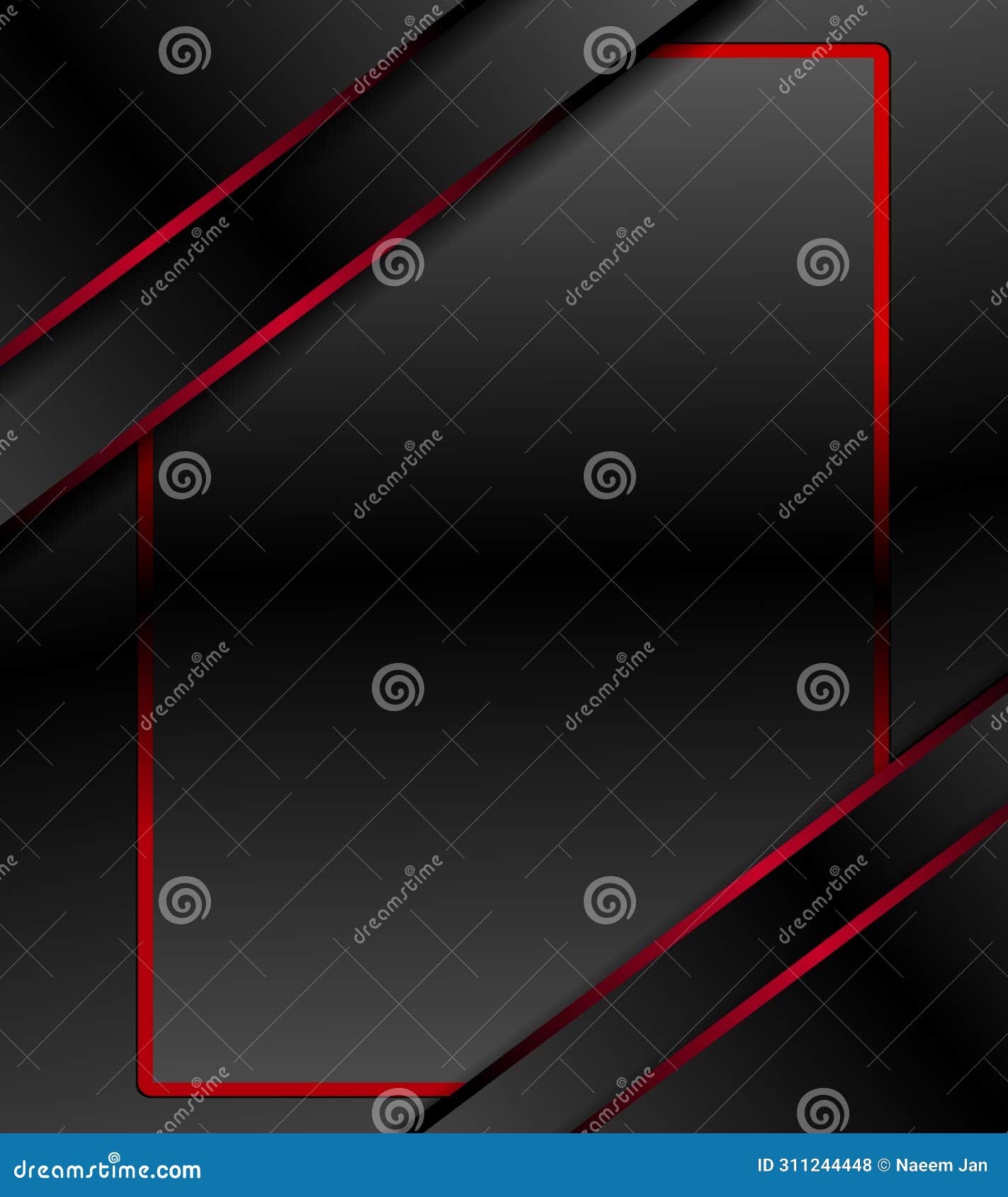 Simple Black Picture Frame with a Red Border on a Black Background ...