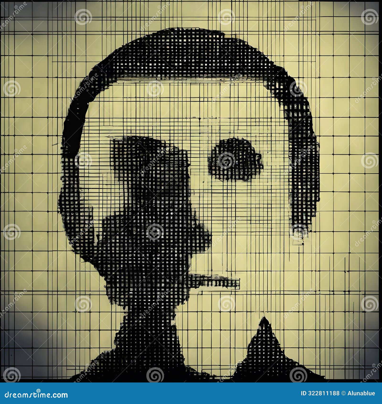 Abstract Grid Pattern Face Art Stock Photo - Image of geometric ...