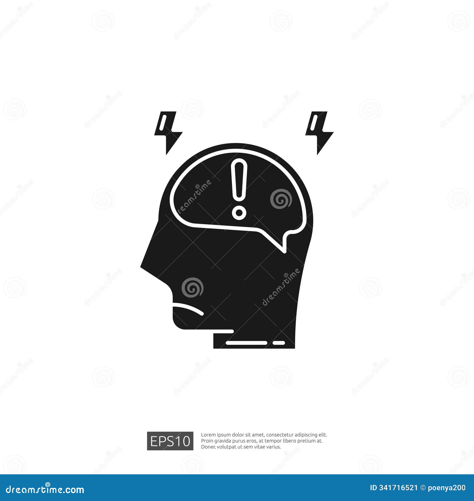 The Image Depicts a Stylized Human Head with an Exclamation Mark Inside ...