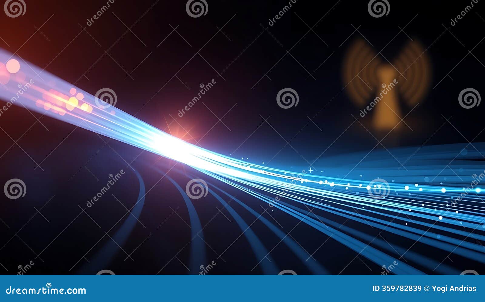 Abstract Digital Network Data Stream Flowing Stock Illustration - Illustration of optic ...