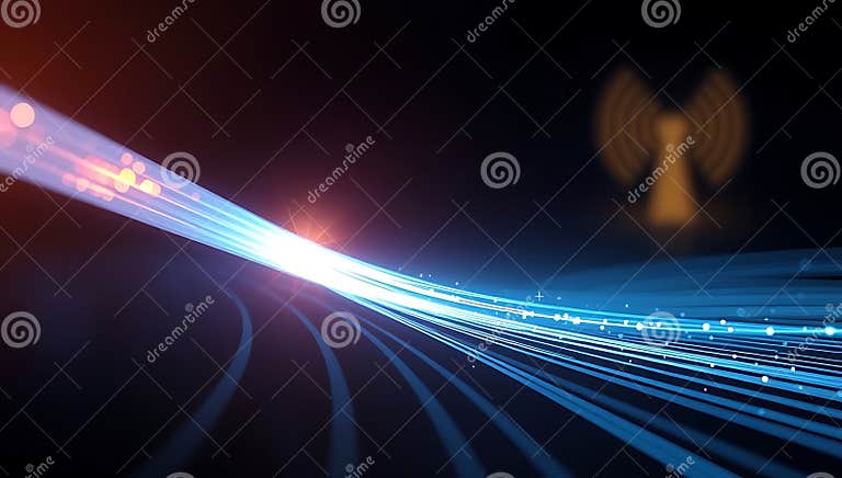 Abstract Digital Network Data Stream Flowing Stock Illustration ...