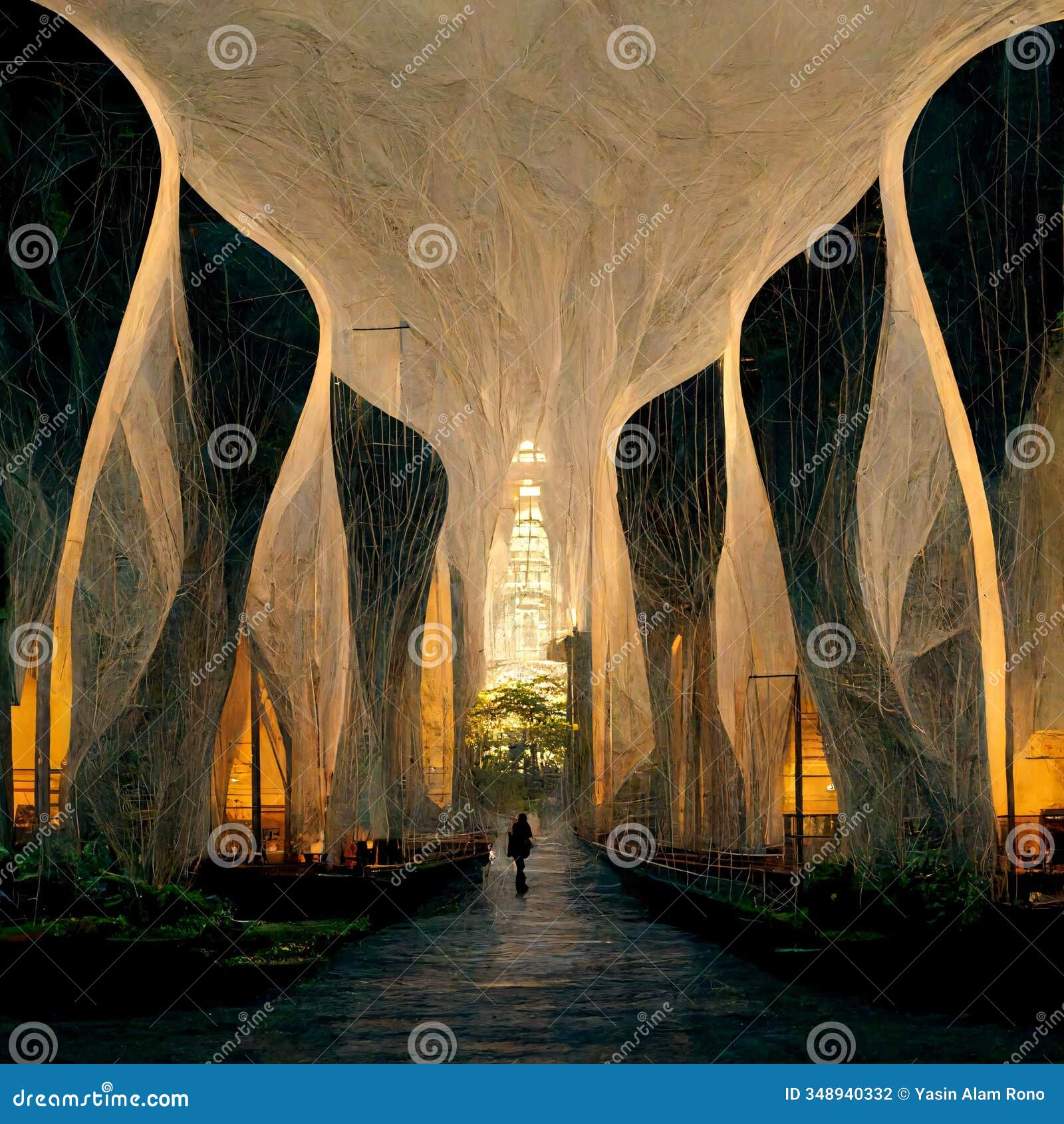 Ethereal Cathedral With Azure Pool And Crystal Structures, 4K Fantasy ...