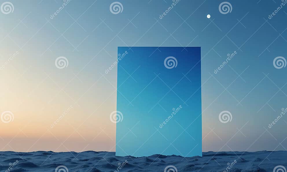 Blue Rectangular Structure Stands Alone in Vast, Snowy Landscape, with ...