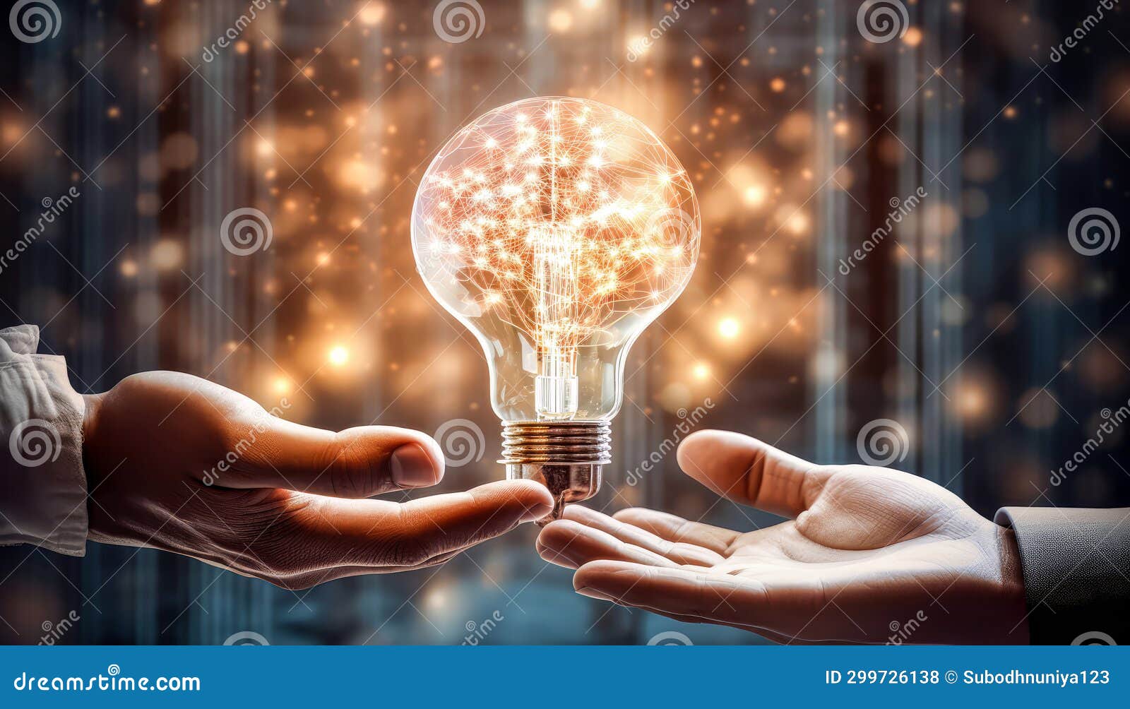 Two Hands Holding Light Bulb Ideas, Symbolizing the Power of Technology ...