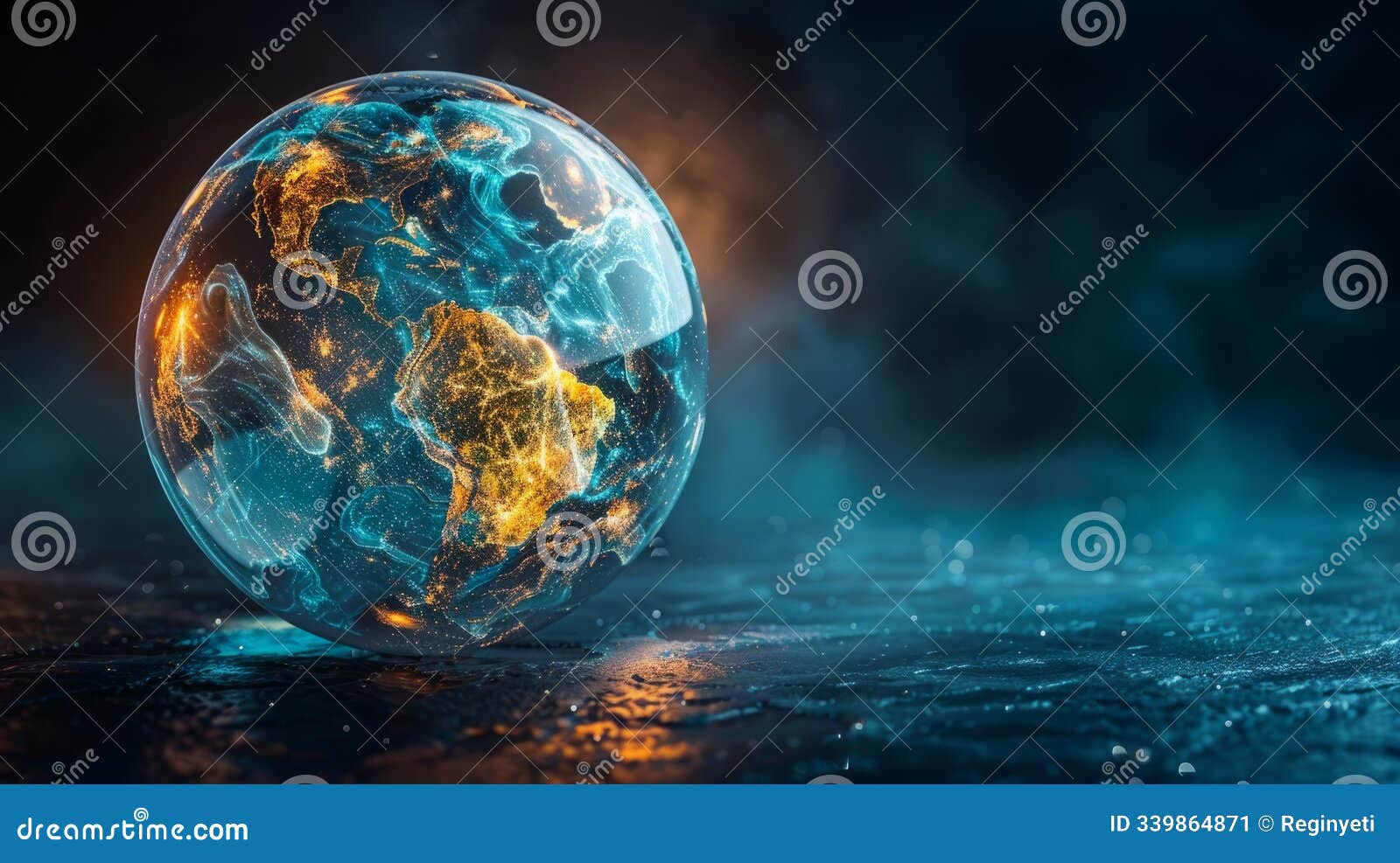 The Image Depicts a View of Earth Rendered in a Digital Style ...