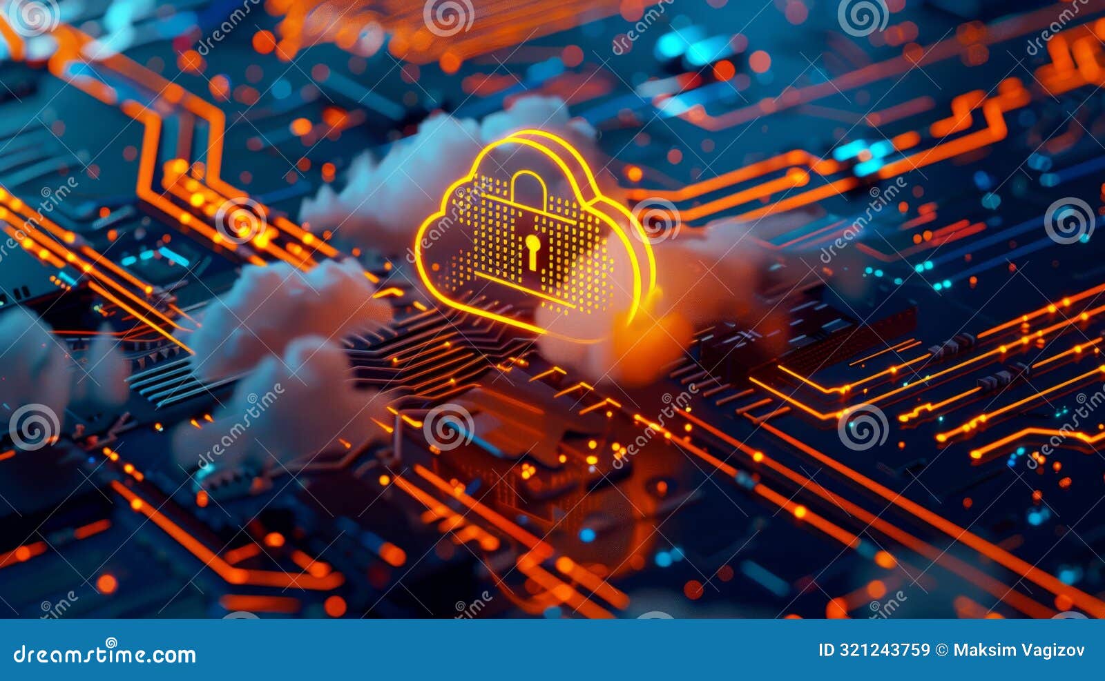 Cloud Security and Data Protection Concept - Generative AI Stock Image ...