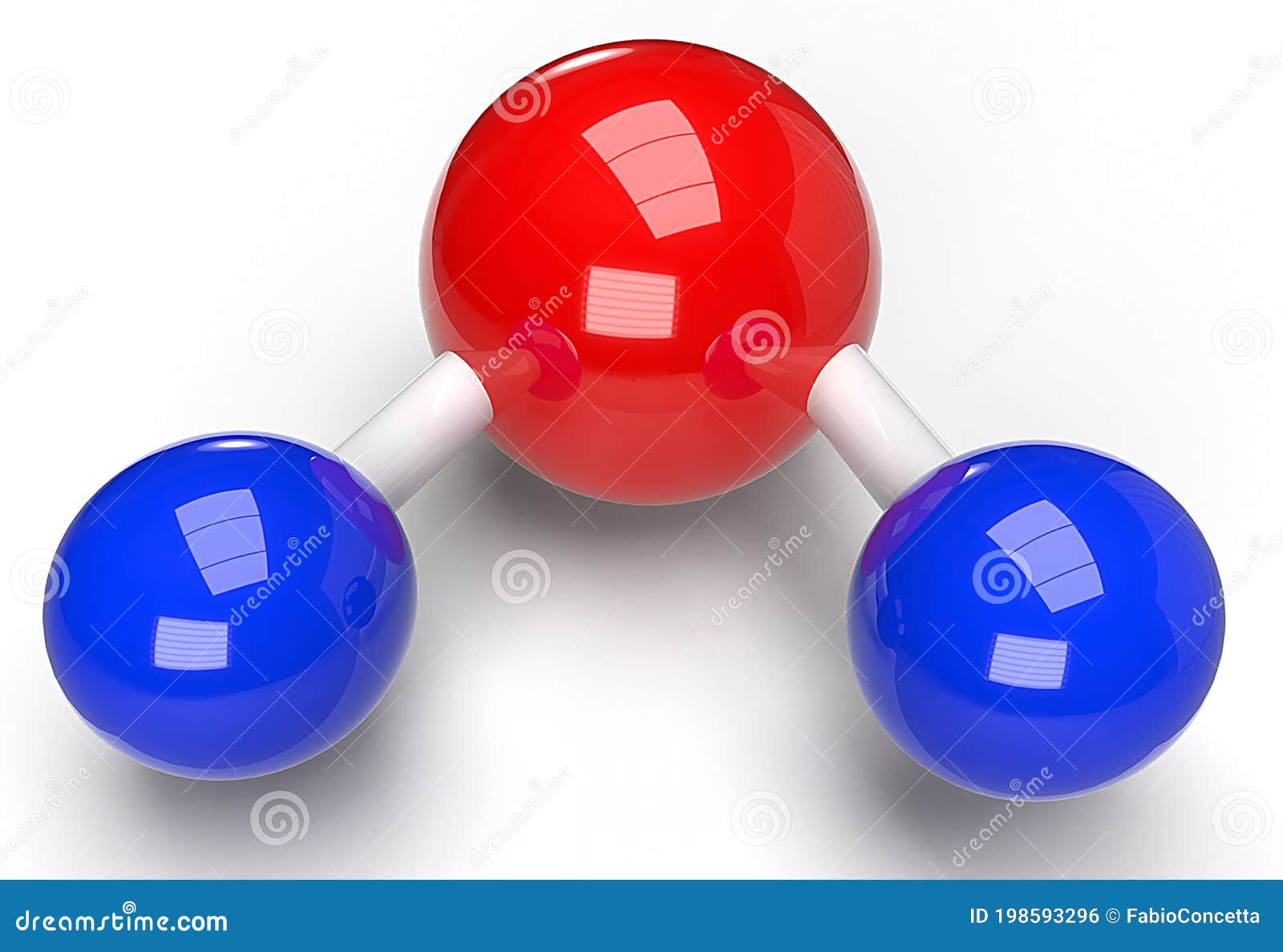 Abstract 3d Background of a Water Molecule, Formed by One Hydrogen Atom ...