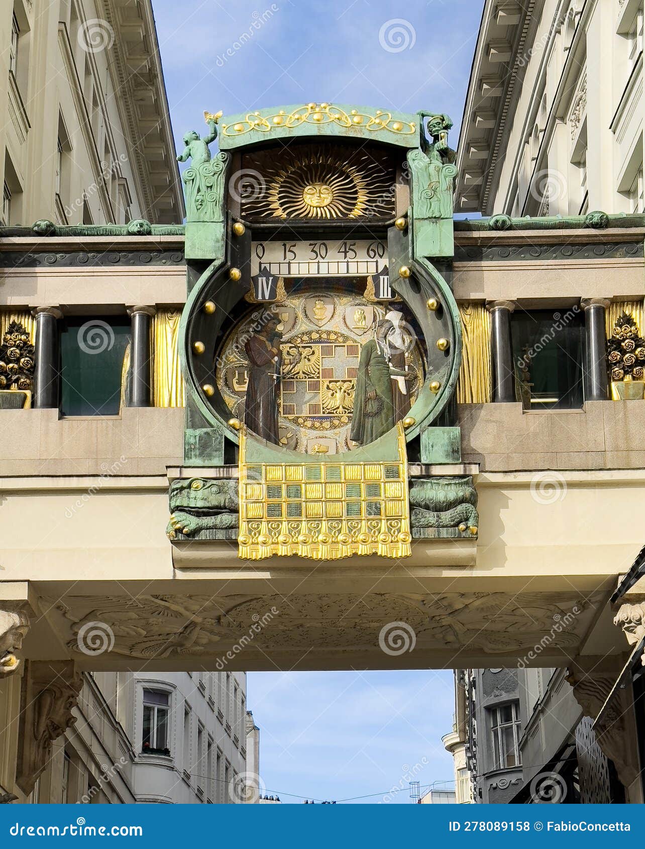 Antique Ankeruhr Clock in Vienna Editorial Stock Photo - Image of ...