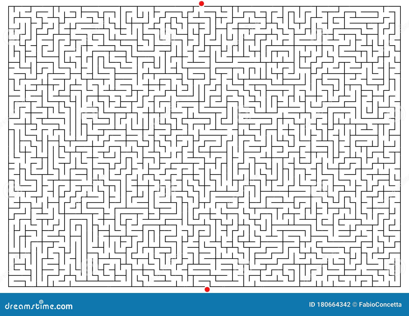 Background of a Complex Labyrinth in a Rectangular Shape Stock ...