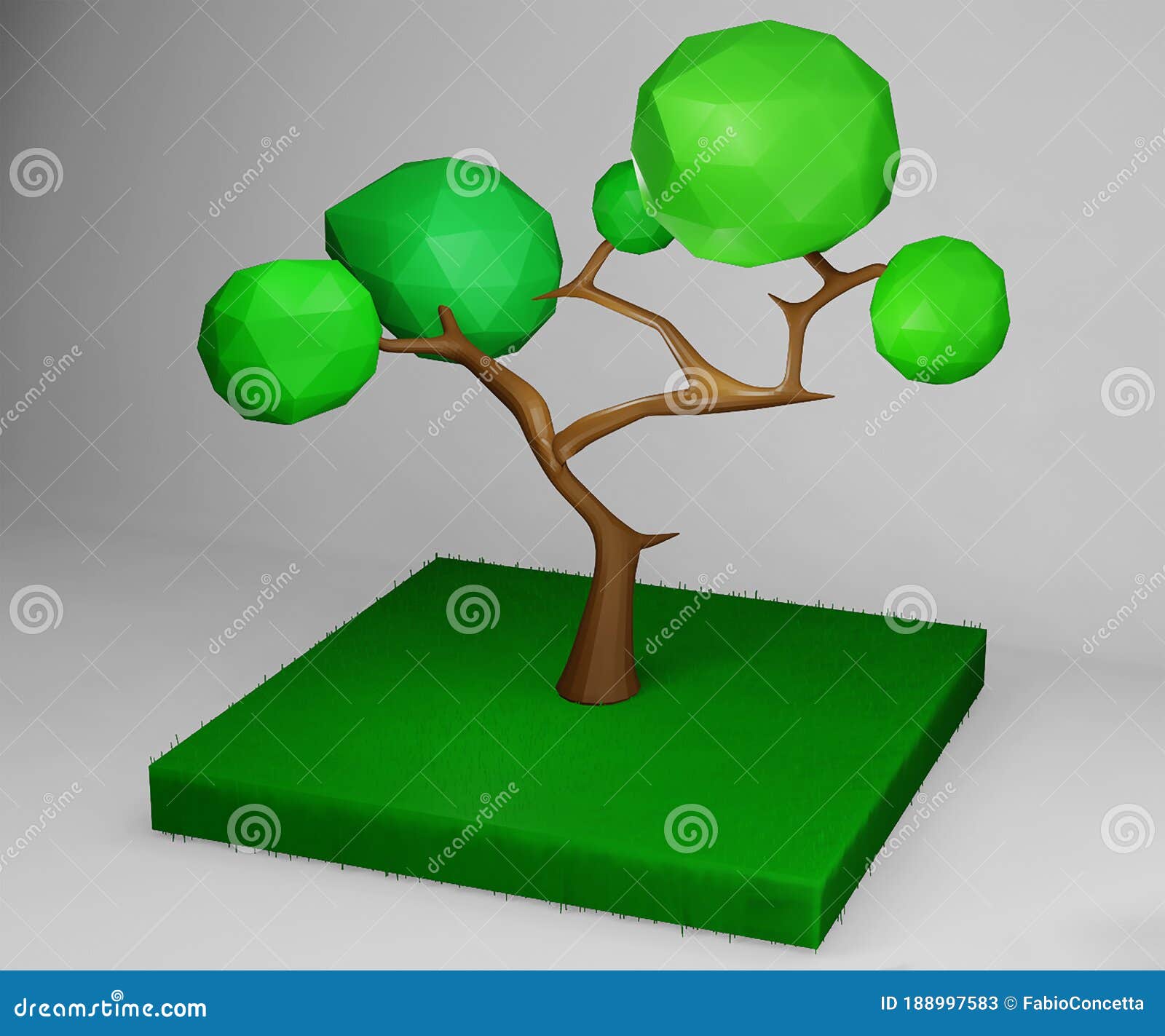 Background of a 3d Model of Tree in Abstract Polygonal Style Stock ...