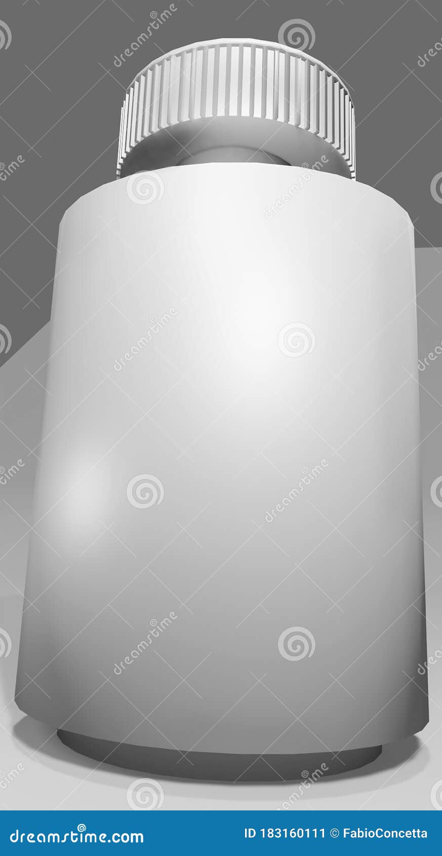 Background of a White Bottle with Wide Angle Perspective from Below ...