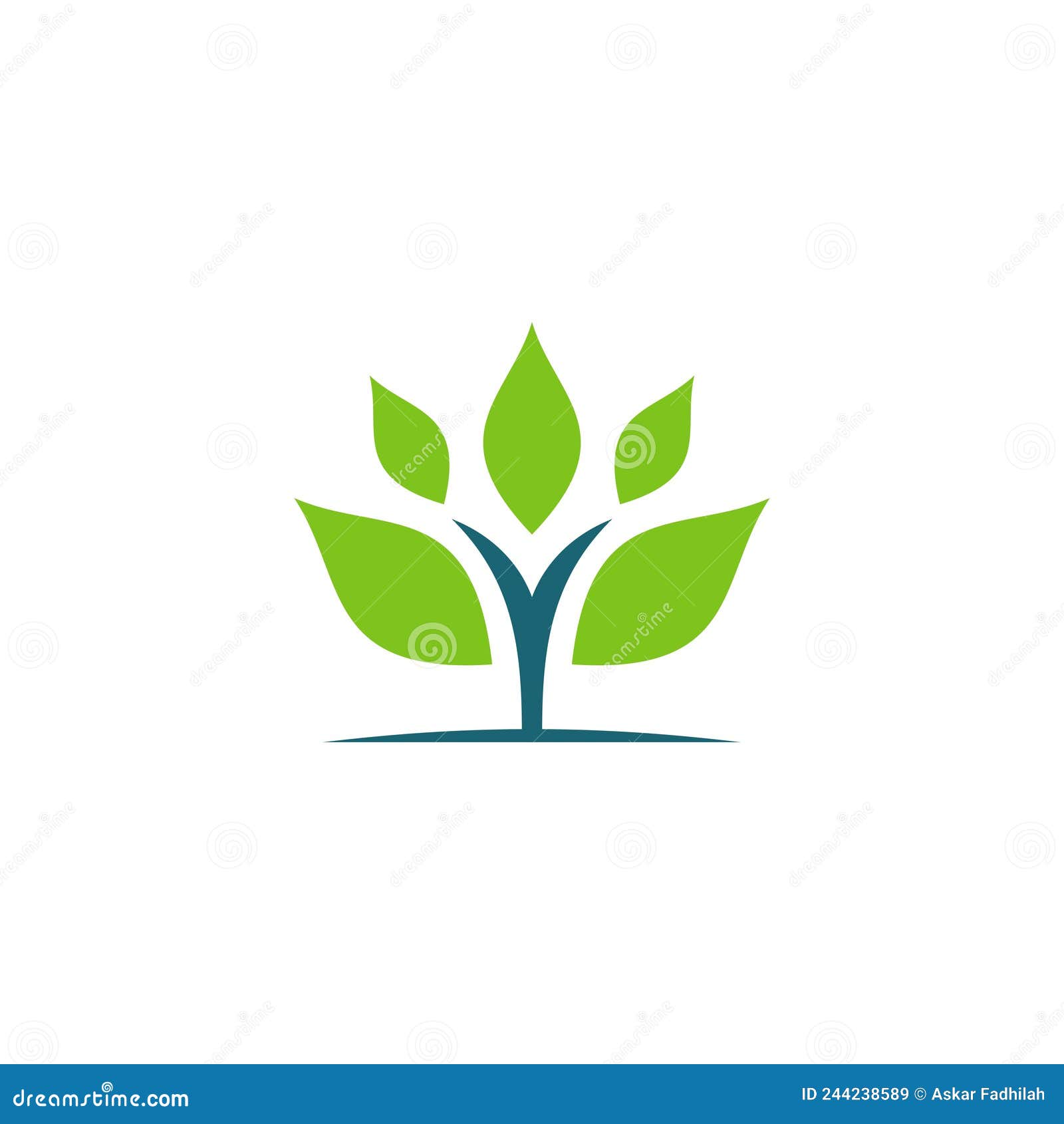 Green Leaf Tree Growing Logo Vector Stock Vector - Illustration of ...