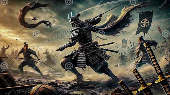 The Samurai Charge - a Battle for Honor Stock Illustration ...