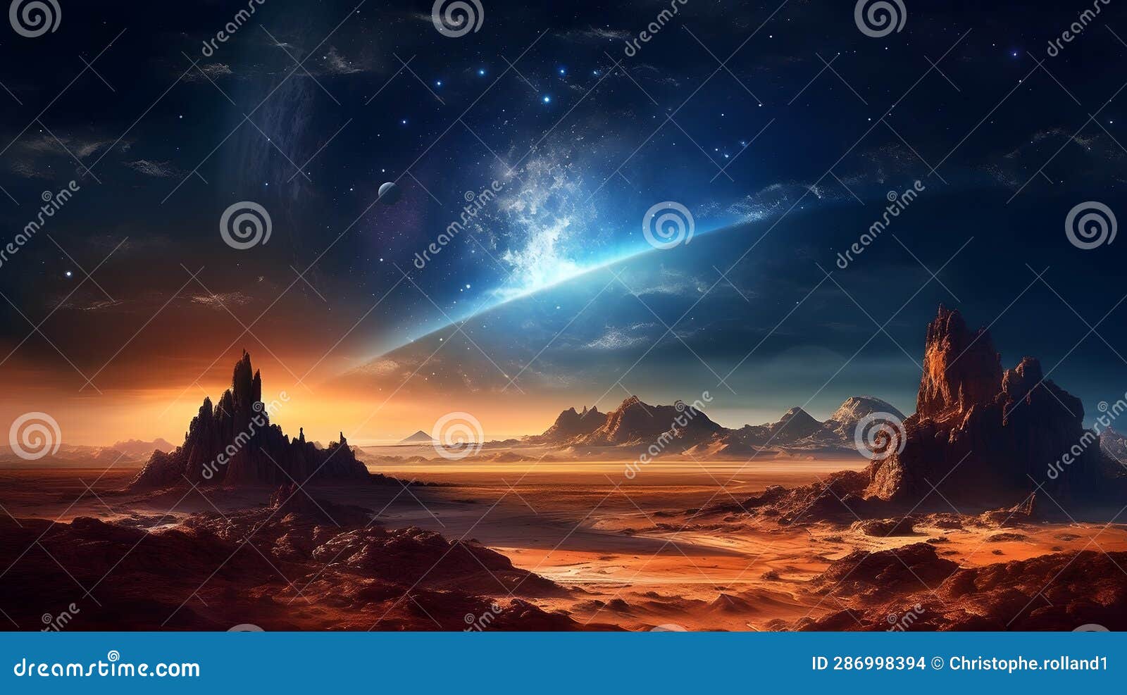 Image of a Desert with Rocks in the Background, in the Style of Sci-fi ...