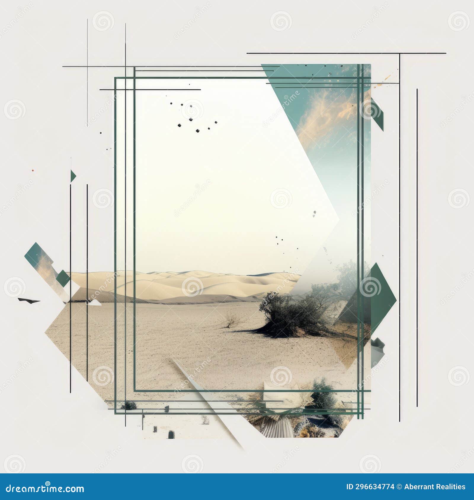 An Image of a Desert Scene with a Frame Around it Stock Illustration ...