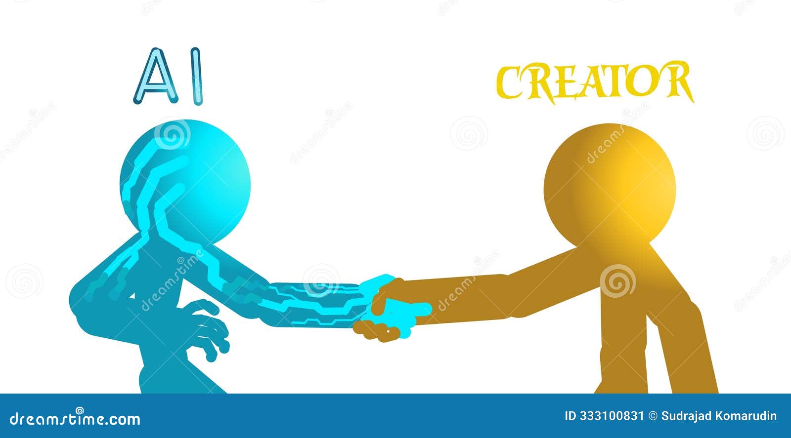 Image Design of Stickman Creator and AI Shaking Hands Stock ...