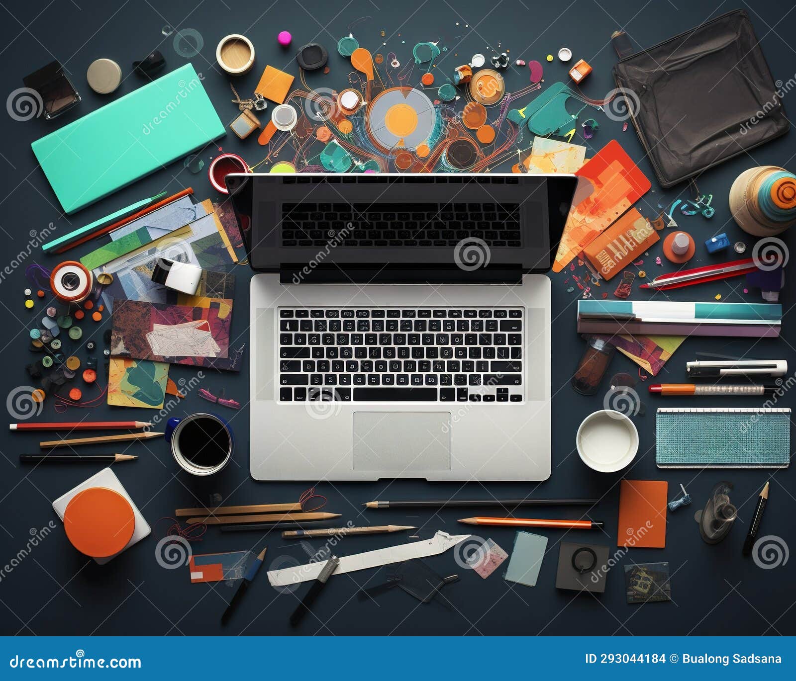 The Place of Work Has Elements and Tools. Stock Illustration ...