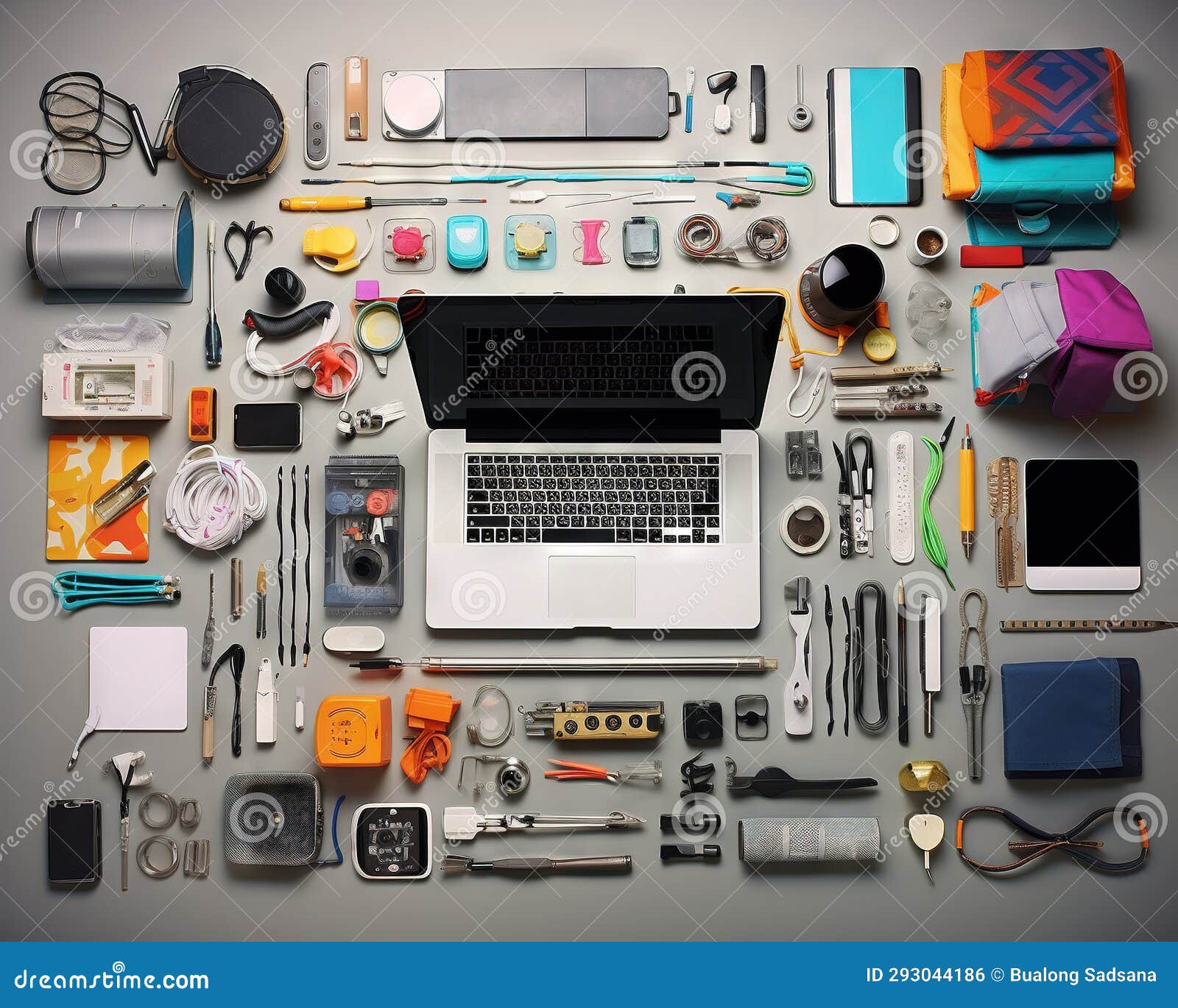 The Place of Work Has Elements and Tools. Stock Illustration ...