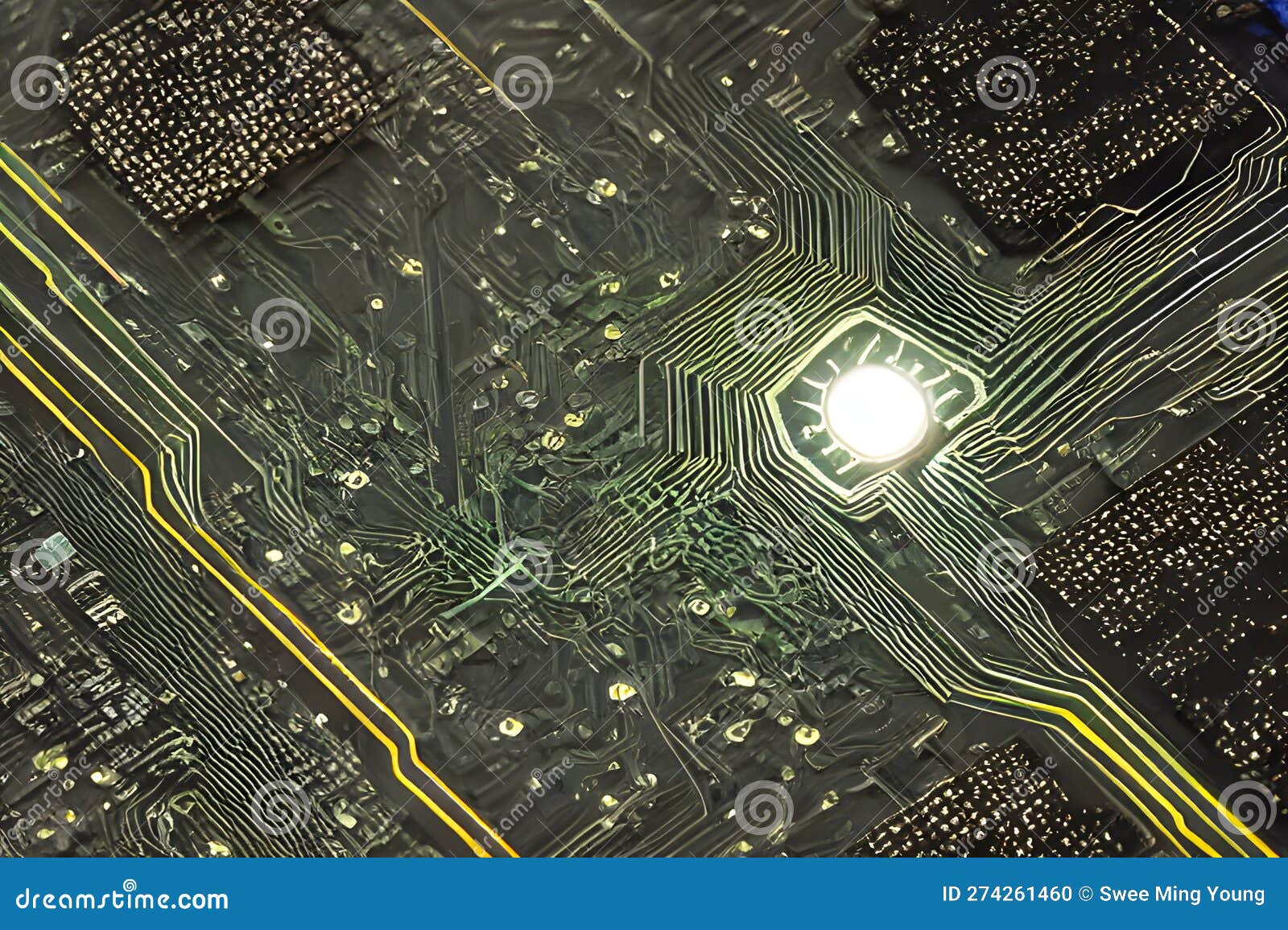 Image of a Detailed Close-up of a Circuit Board, with Intricate ...