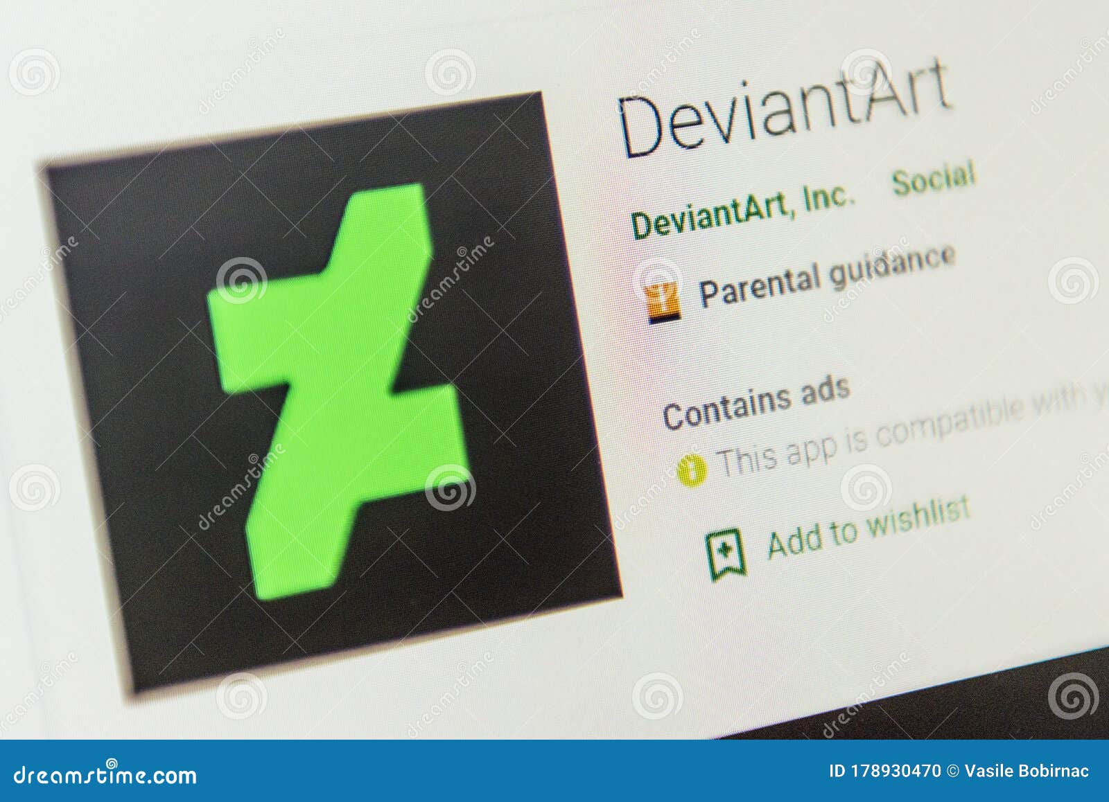 DeviantArt App Icon. Selective Focus. Editorial Image - Image of ...