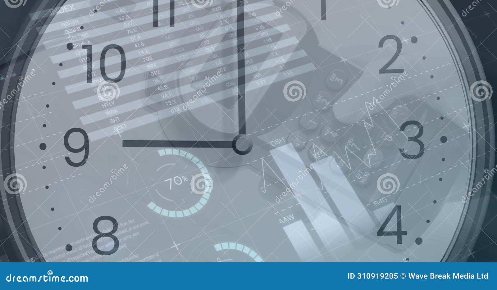 Image of Diagrams and Data Processing with Clock Over Payment Terminal ...