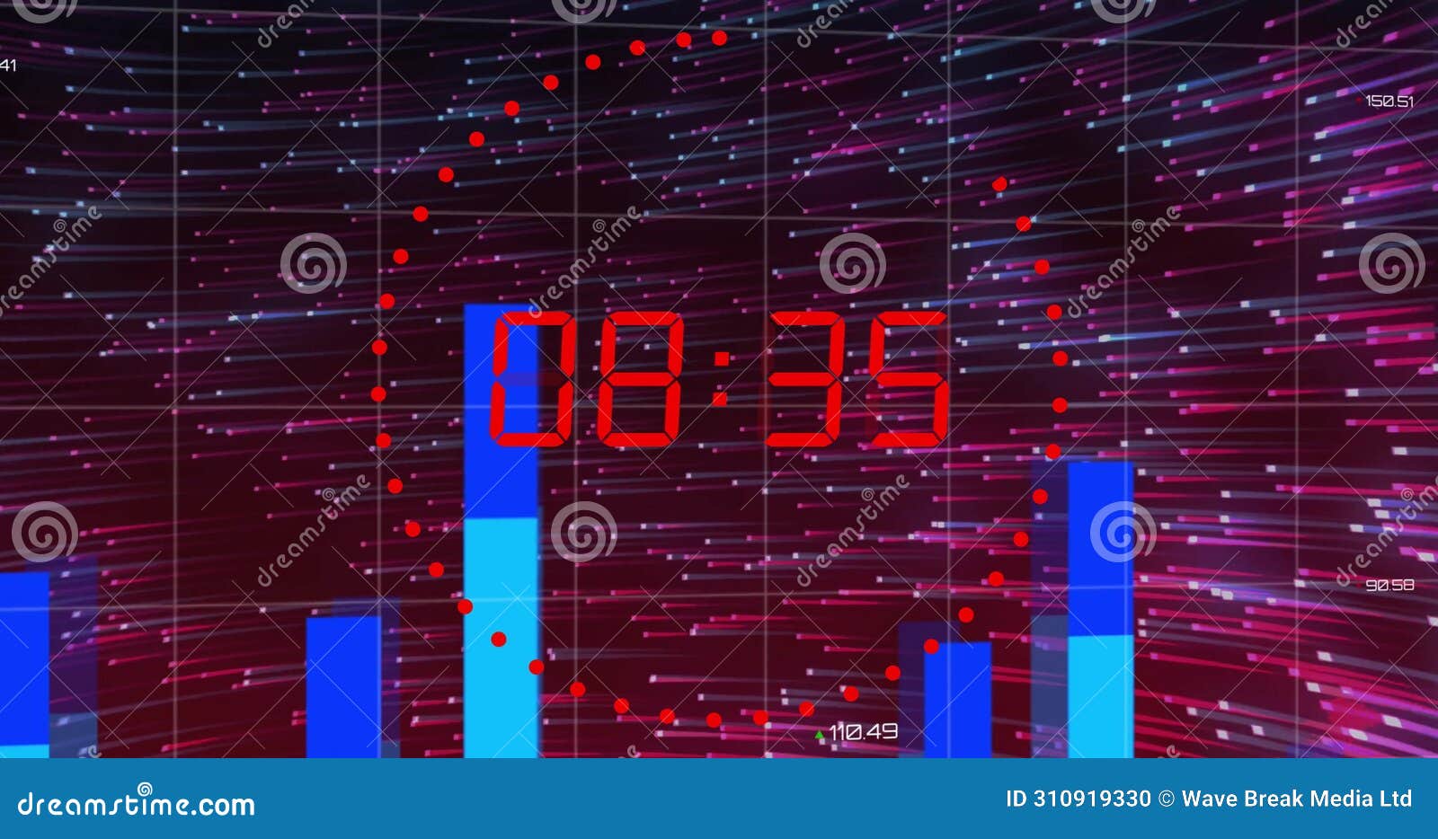 Image of Diagrams and World Map with Countdown Over Shapes Stock Photo ...