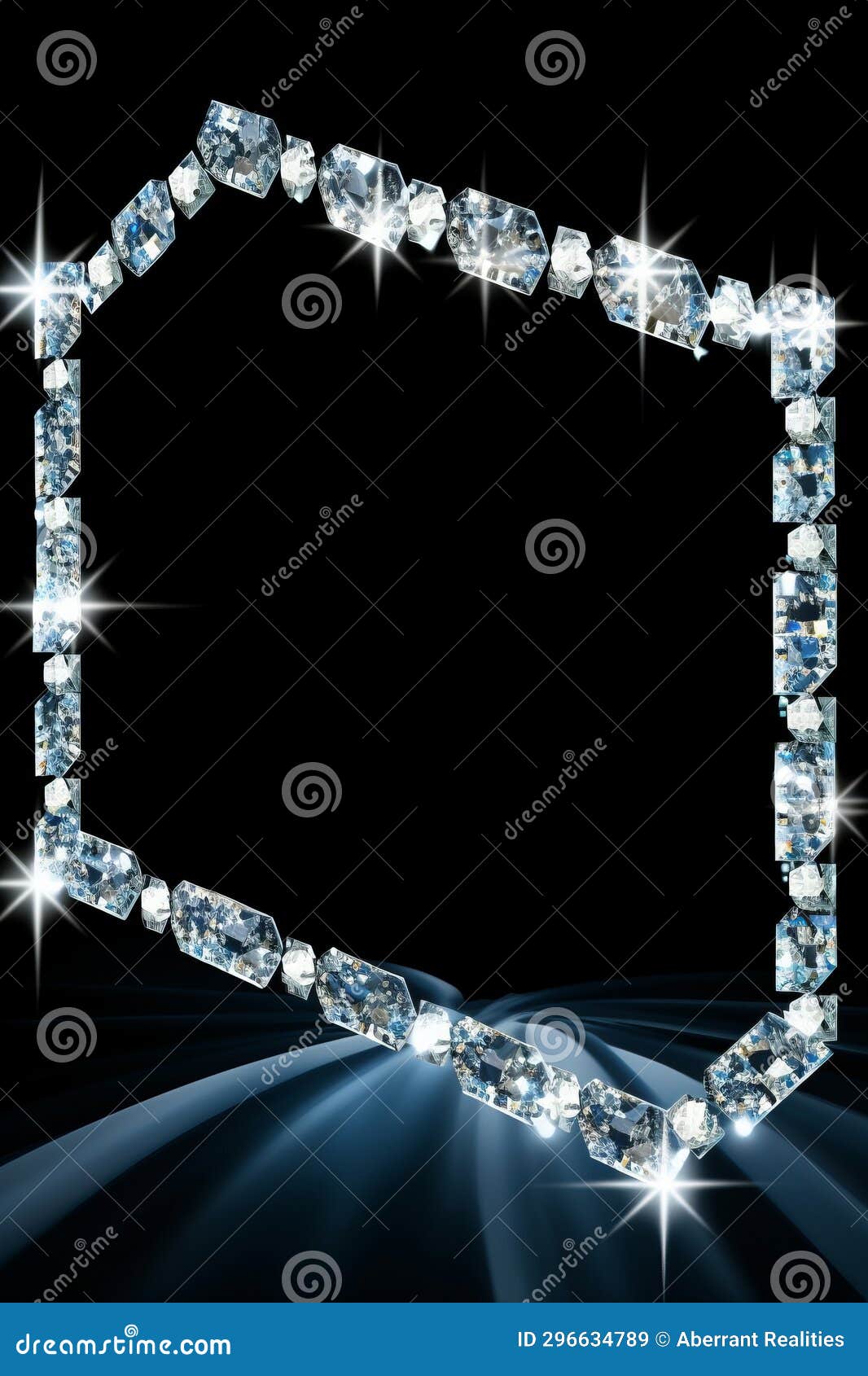 An Image of a Diamond Frame on a Black Background Stock Illustration ...